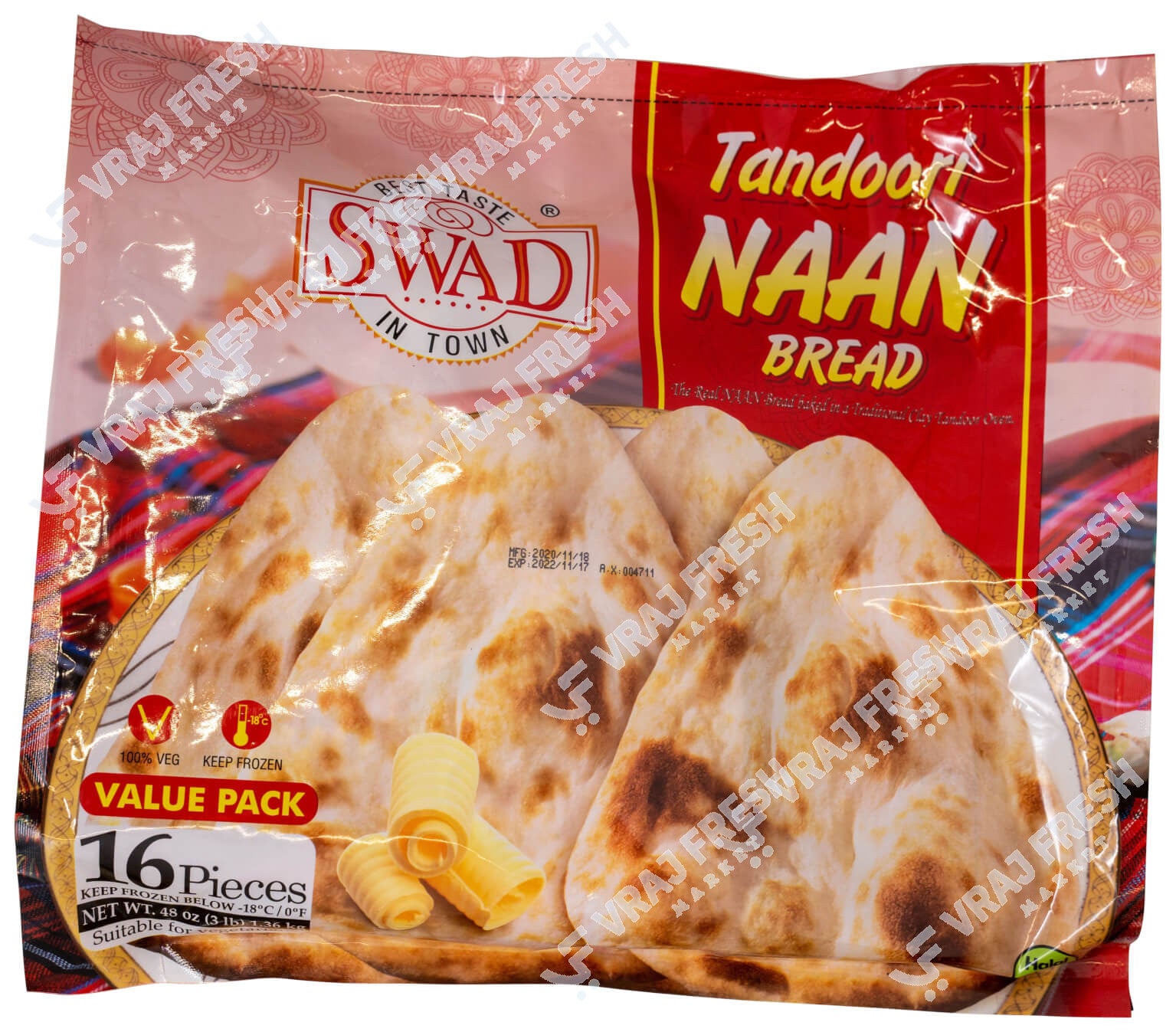 Swad Tandoori Naan - 5 Pieces | Authentic Indian Flavor